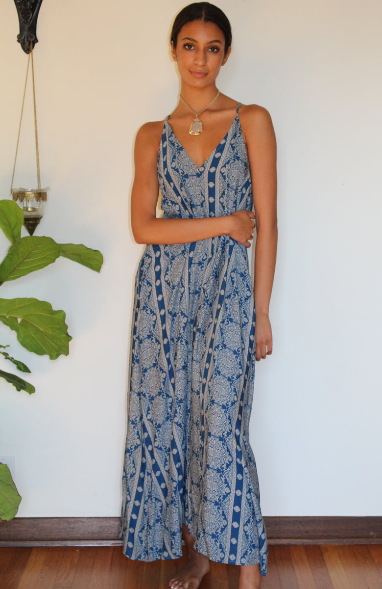 Blue Mantra Sun Dress - Yoga Clothing by Daughters of Culture