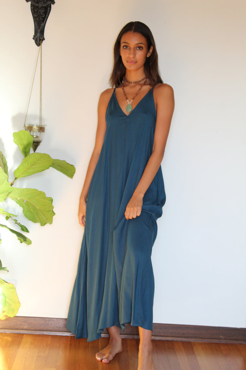 Teal Sun Dress - Yoga Clothing by Daughters of Culture