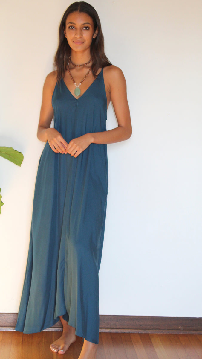 Teal Sun Dress - Yoga Clothing by Daughters of Culture