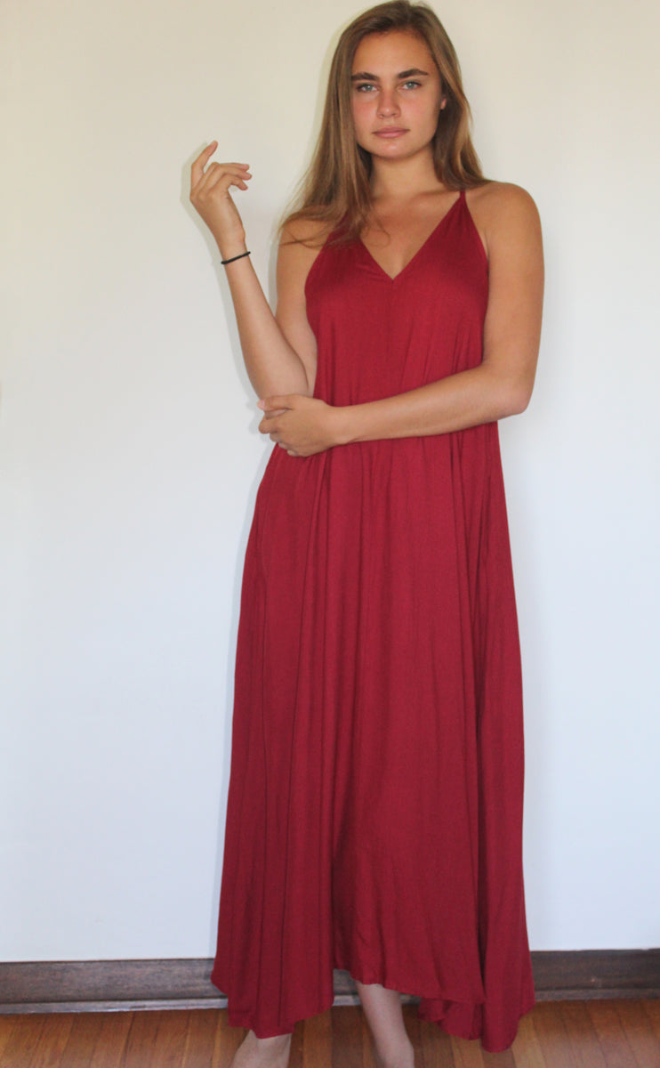 Red Sun Dress - Yoga Clothing by Daughters of Culture