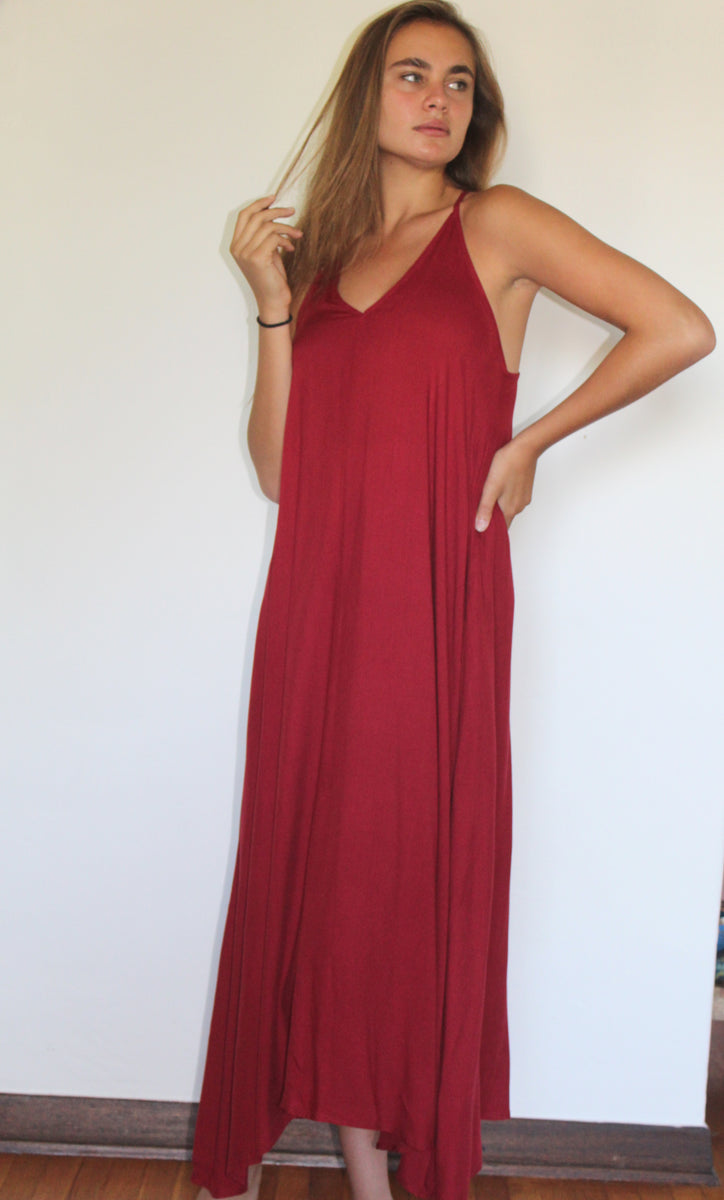 Red Sun Dress - Yoga Clothing by Daughters of Culture