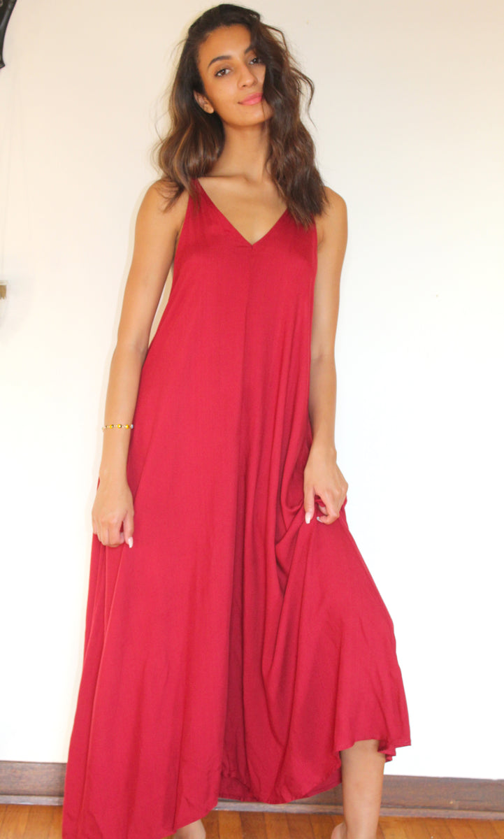 Red Sun Dress - Yoga Clothing by Daughters of Culture