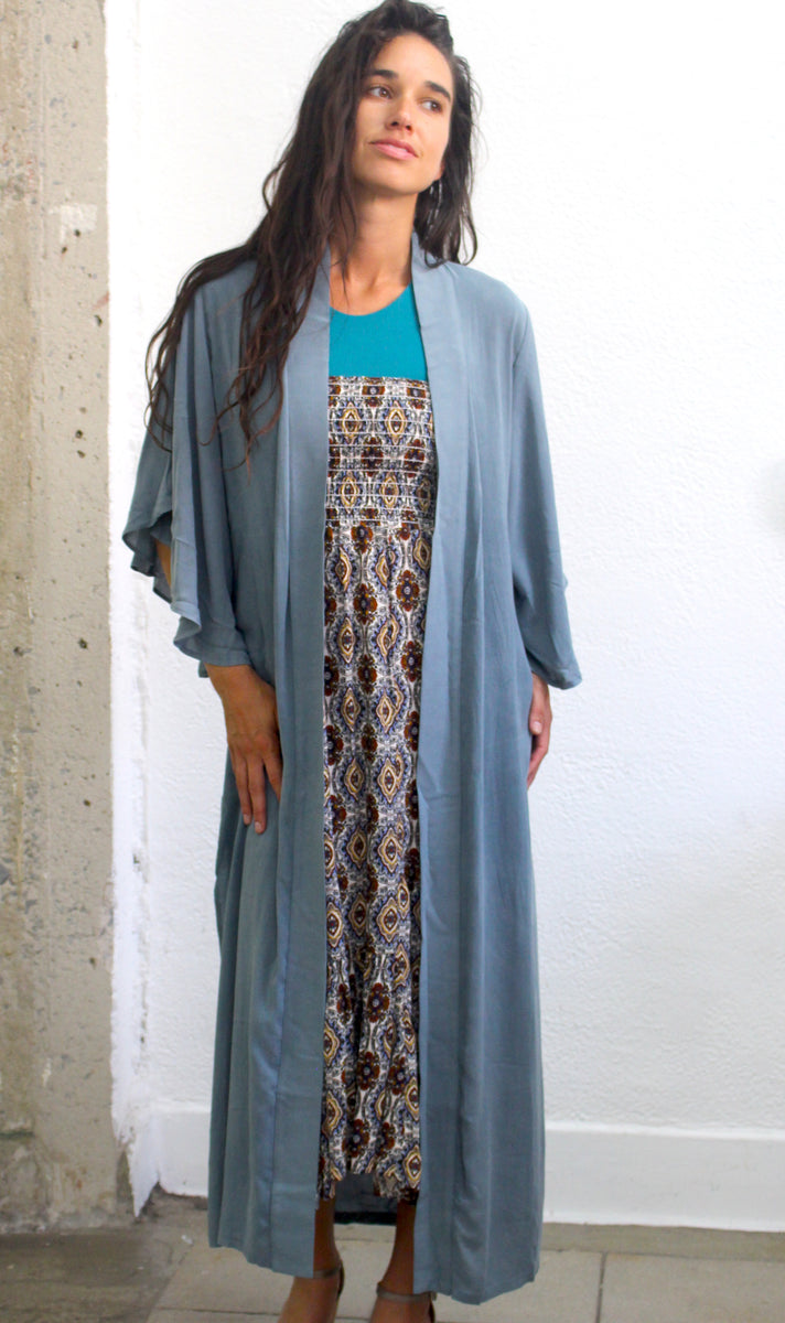 Lagoon Stone Wash Butterfly Robe - Yoga Clothing by Daughters of Culture