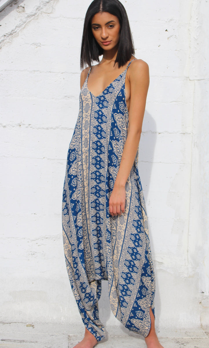 Blue Mantra Jumpsuit - Yoga Clothing by Daughters of Culture