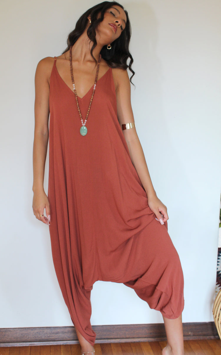 Rust Jumpsuit - Yoga Clothing by Daughters of Culture